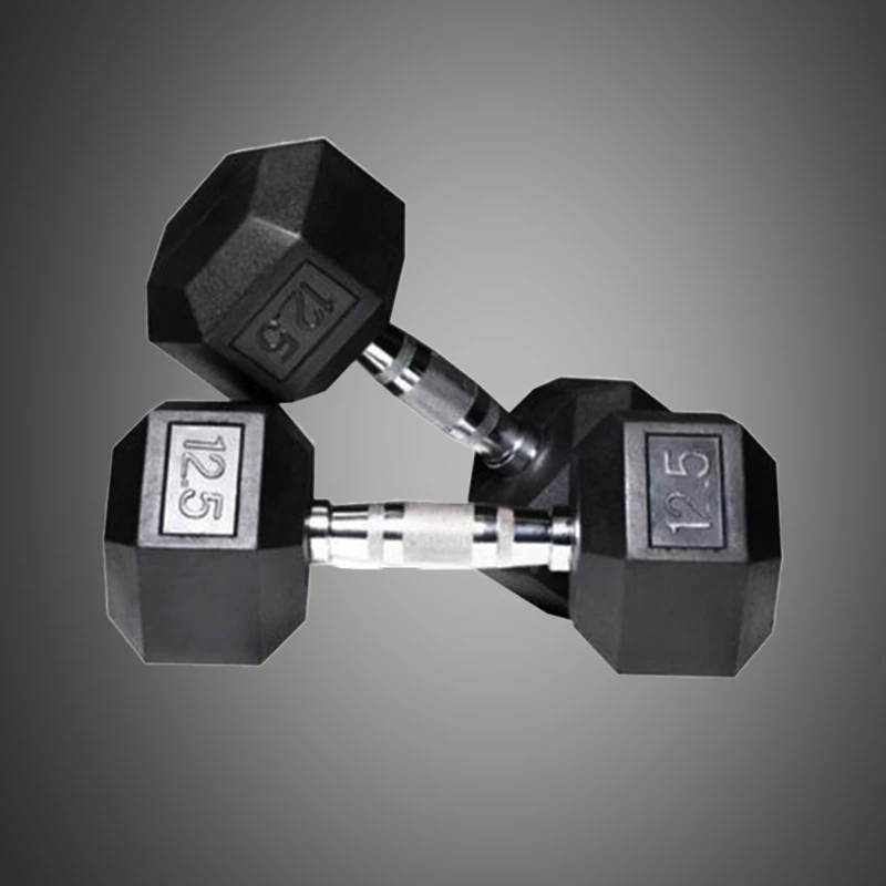 beatXP Rubber Coated Hexa Dumbbell Set