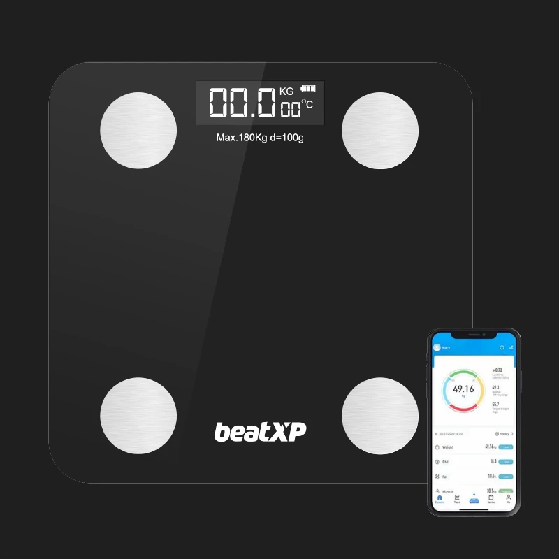Buy beatXP Smart Bluetooth BMI Weight Machine with 13 Essential Body ...