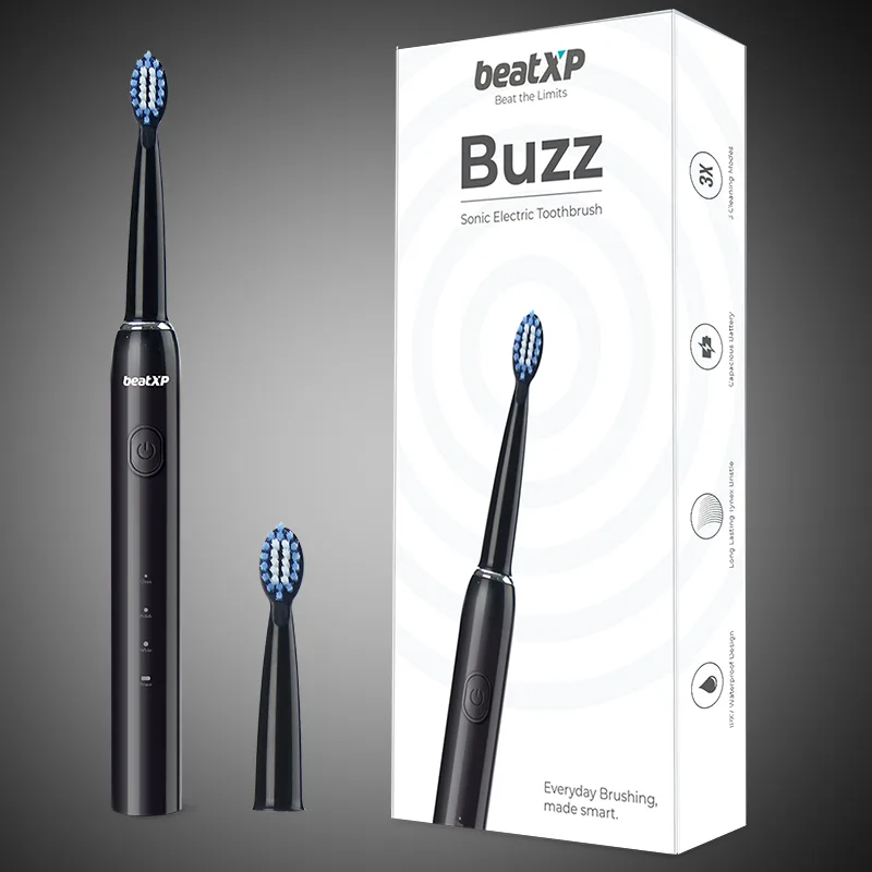 Buzz Electric Toothbrush | In-Built 2 Min Timer | Black