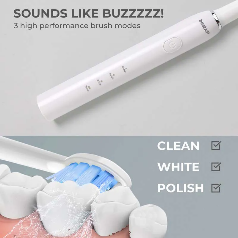 Buzz Electric Toothbrush | In-Built 2 Min Timer | White