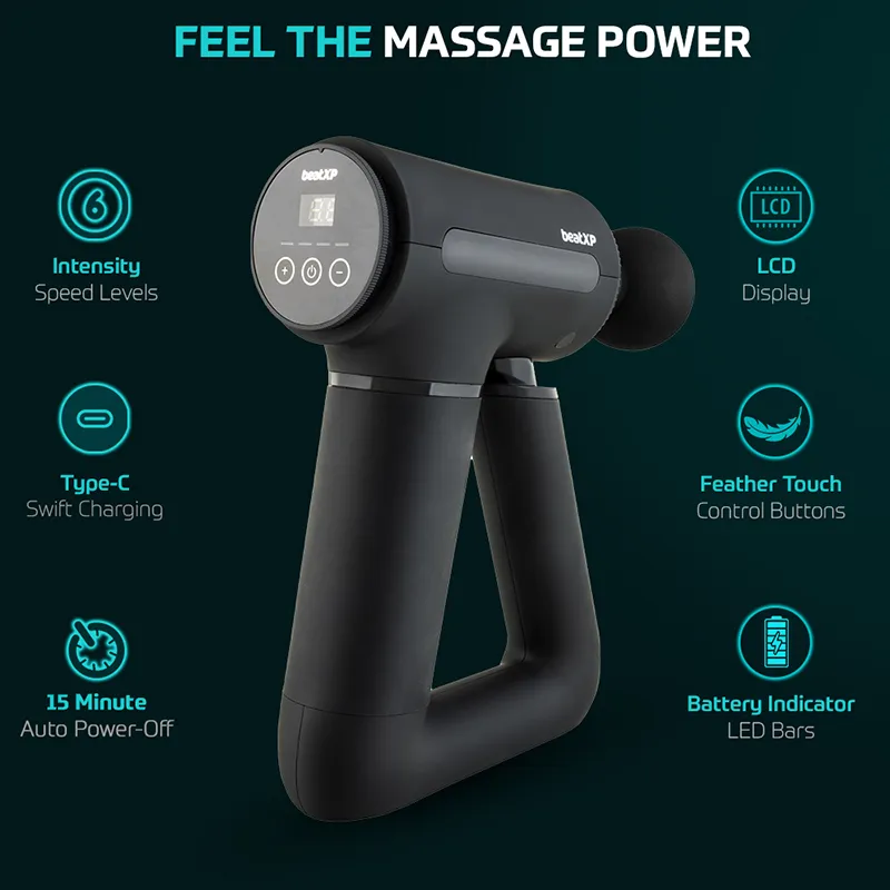 beatXP Bolt Elite Deep Tissue Massage Gun - Triangle Design - 1 Year ...